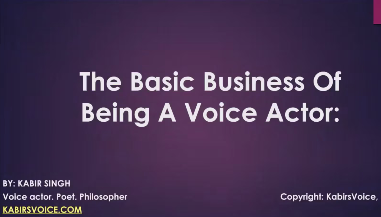 How to be a Voice Actor: Business Basics | Voice Artist Kabir Singh